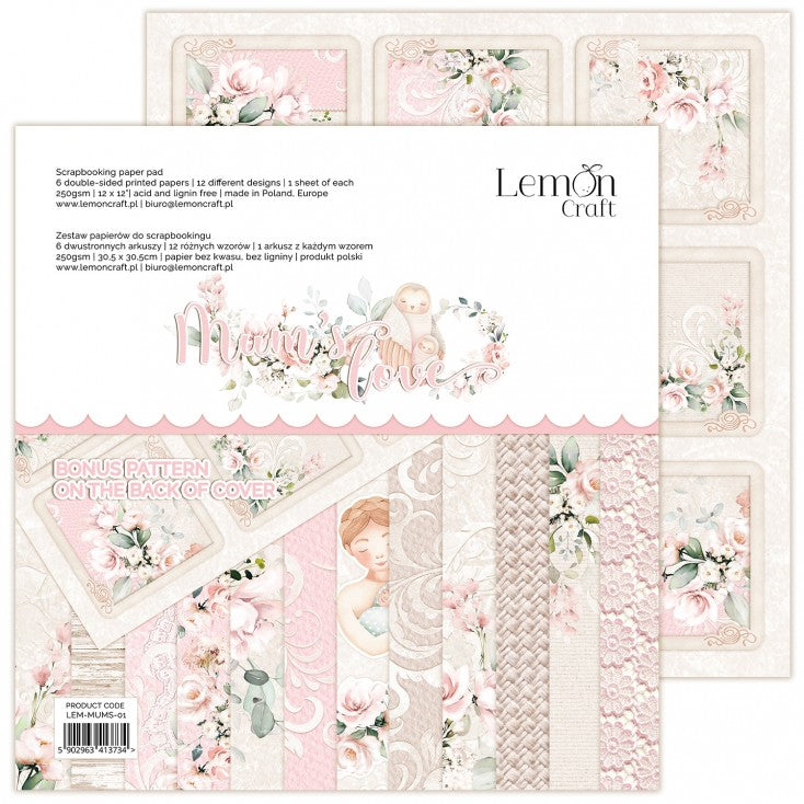 LEMONCRAFT Mum's Love 12" x 12" Paper pack Mum's - 01 – The Scrapbooker ...
