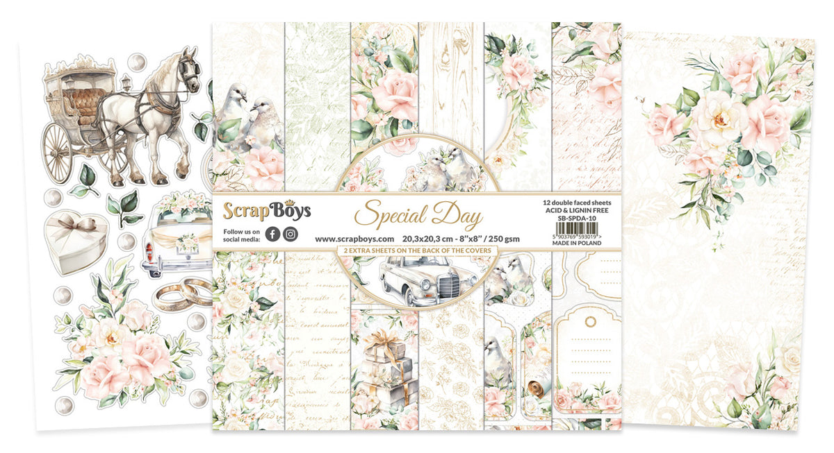 SCRAPBOYS SPECIAL DAY 8" X8" PAPERPACK SPDA-10 250GSM – The Scrapbooker ...